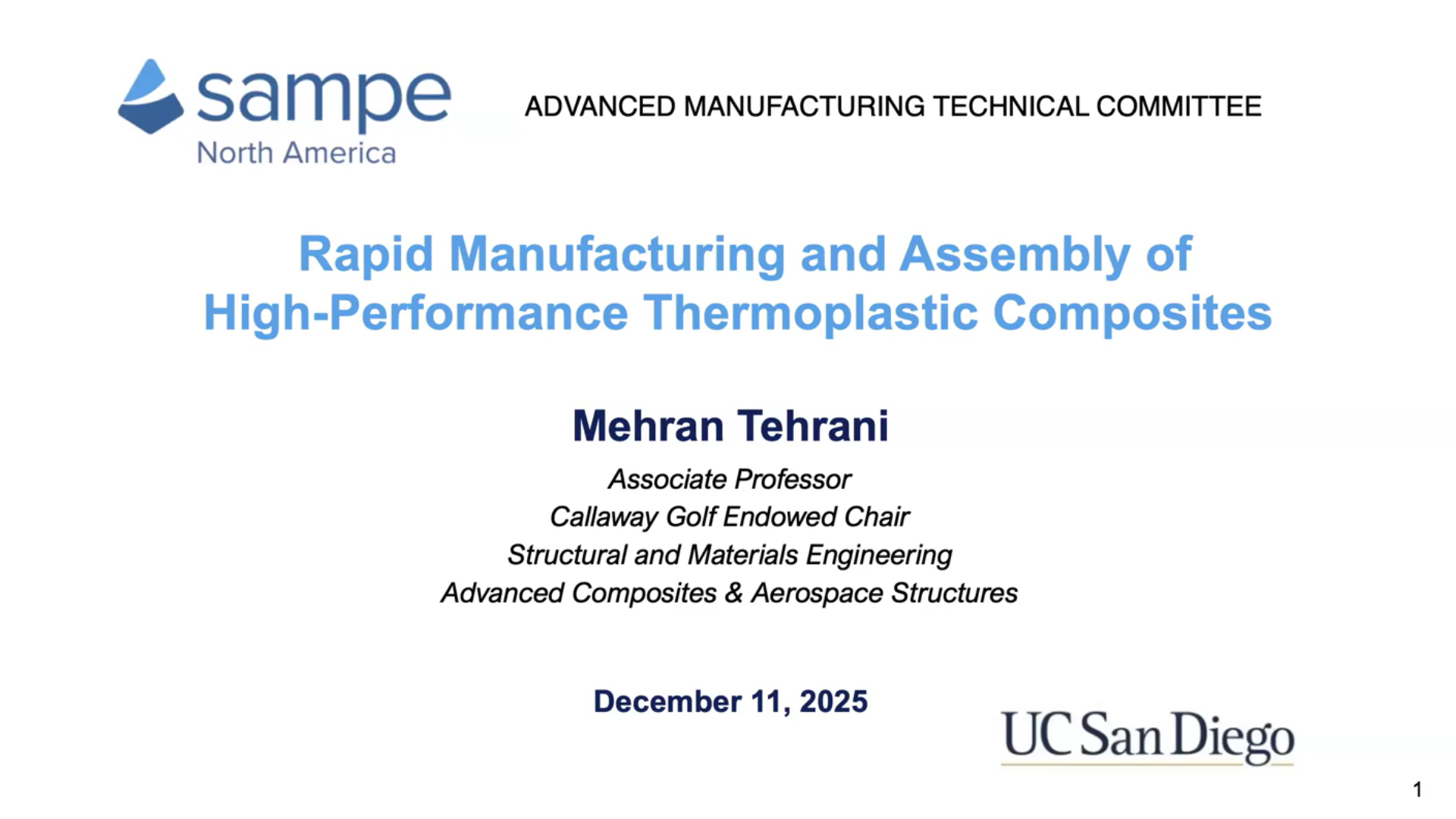 Rapid Manufacturing and Assembly of High Performance Thermoplastic ...